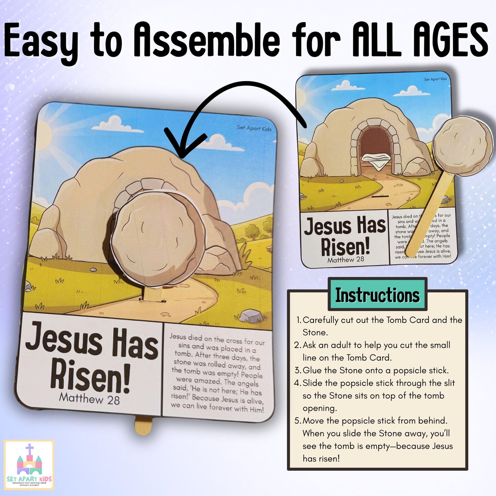 Jesus’ Empty Tomb Easter Bible Craft for Kids | Resurrection Sunday ...