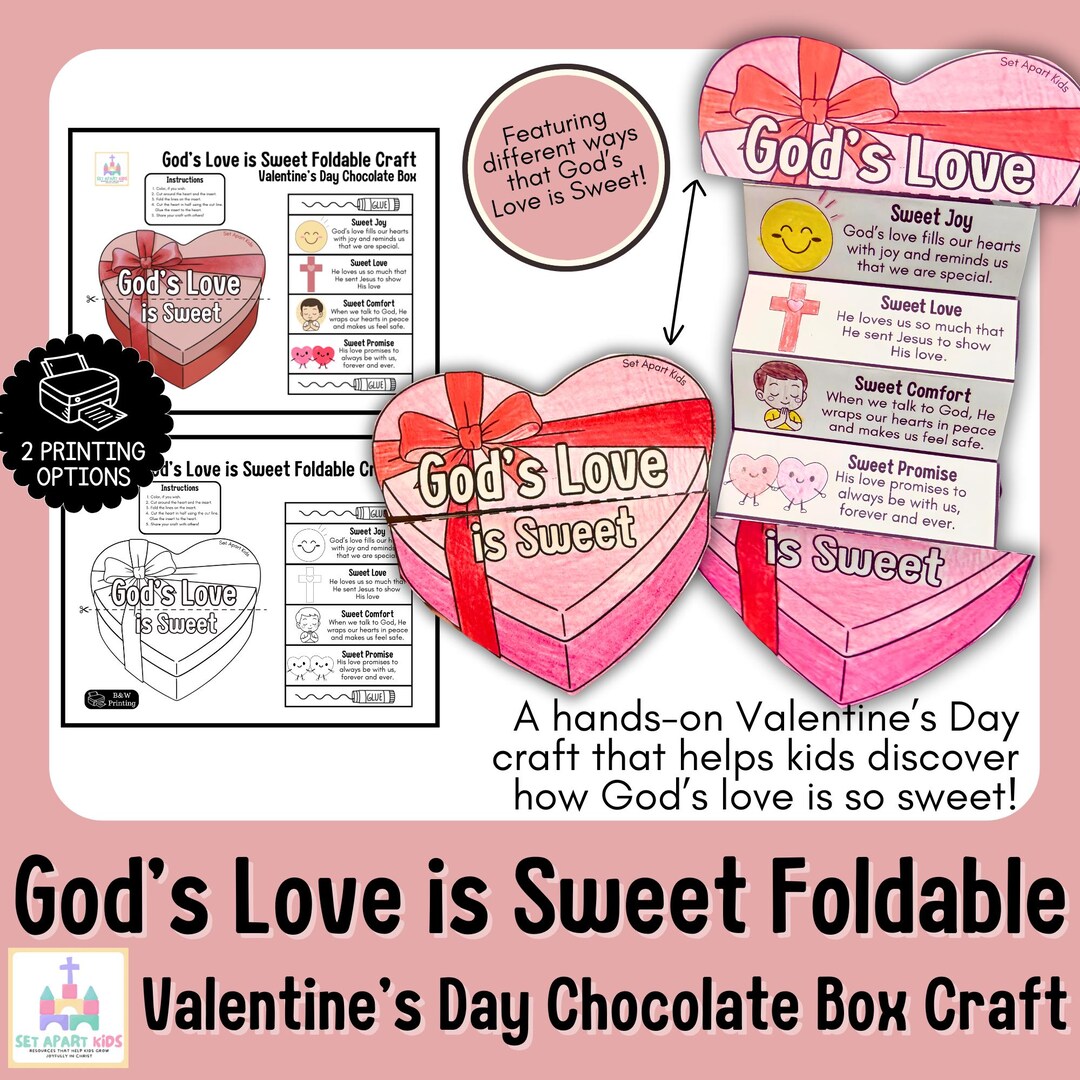 God’s Love Valentine's Day Foldable Craft | Christian Activity for Kids ...
