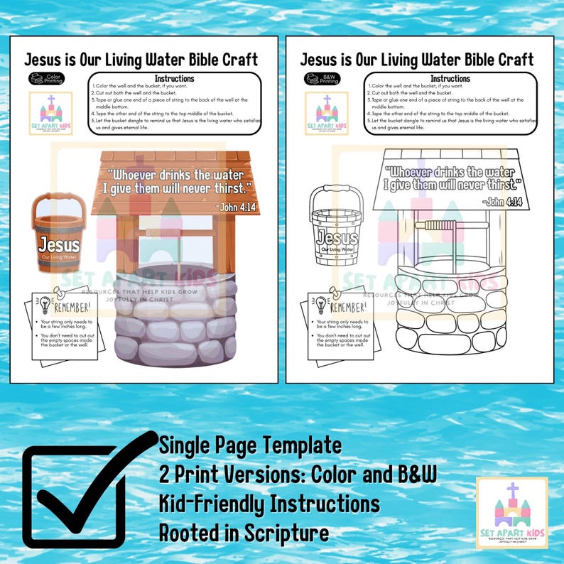 Living Water Jesus Bible Craft | Samaritan Women at the Well Sunday ...
