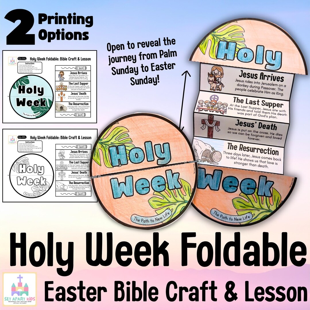 Holy Week Bible Craft for Kids | Palm Sunday, Good Friday & Easter ...