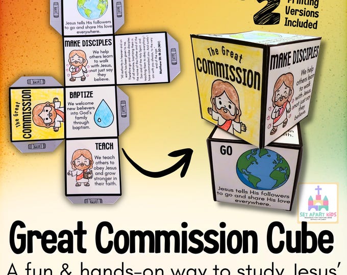 Great Commission Cube | Matthew 28:18-20 Bible Craft | Sunday School ...