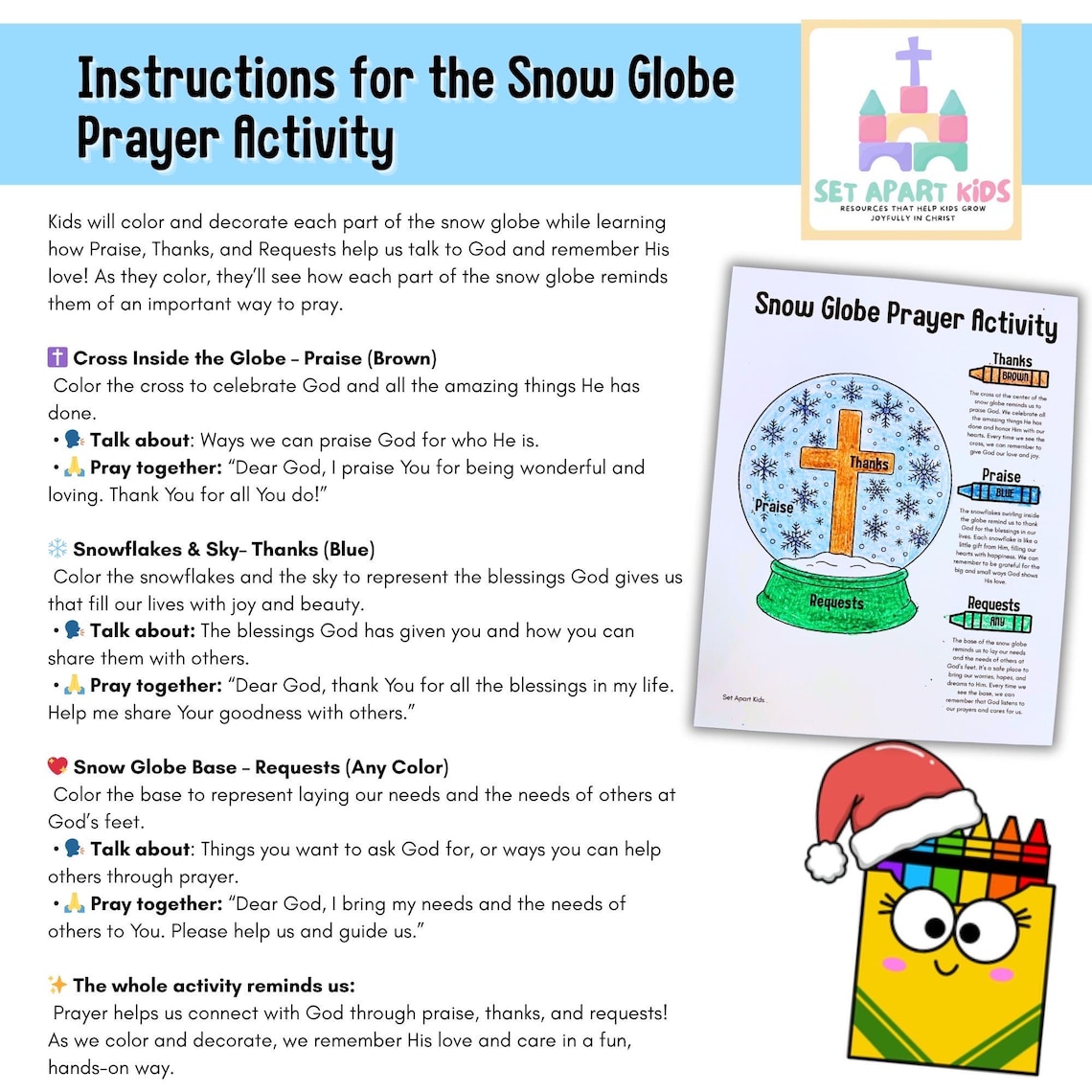 Snow Globe Prayer Winter Activity | Hands-on Christian Activity for ...