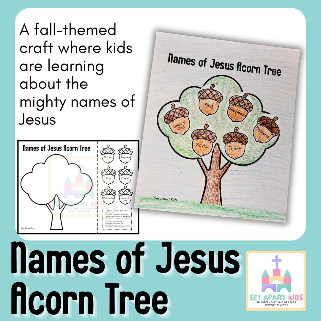 Names of Jesus Acorn Tree Craft | Christian Kids Activity | Fall Bible ...