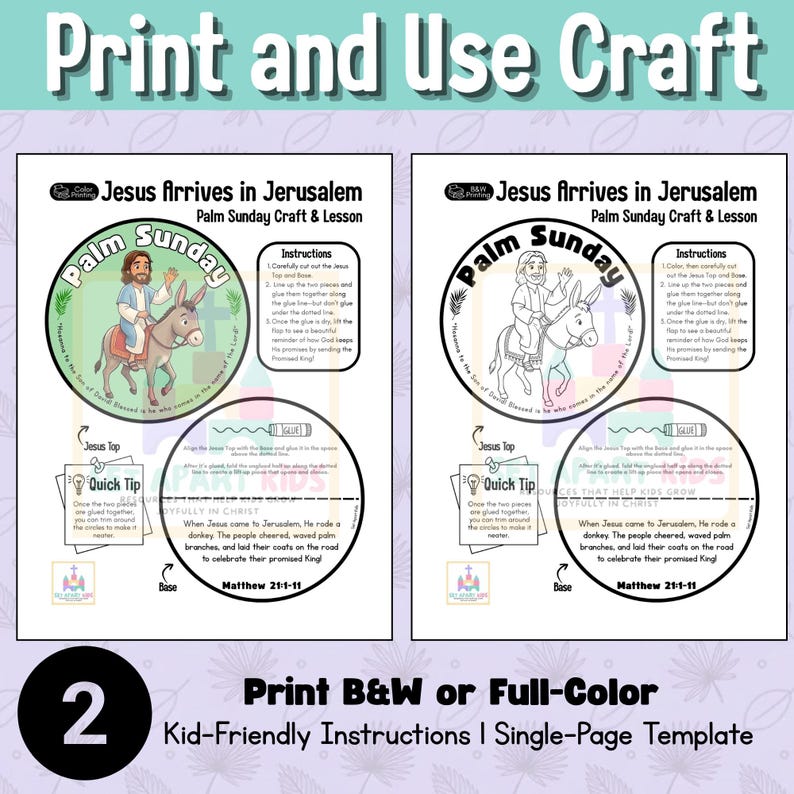 Palm Sunday Bible Craft – Sunday School Activities for Easter ...