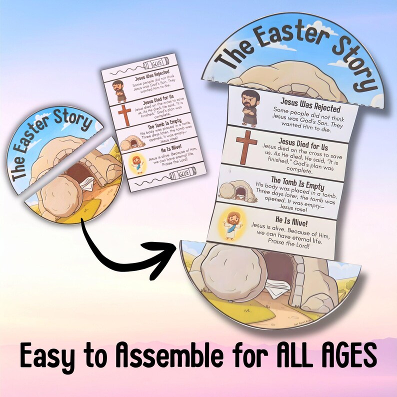 Easter Bible Craft Empty Tomb Foldable | Jesus is Alive Resurrection ...