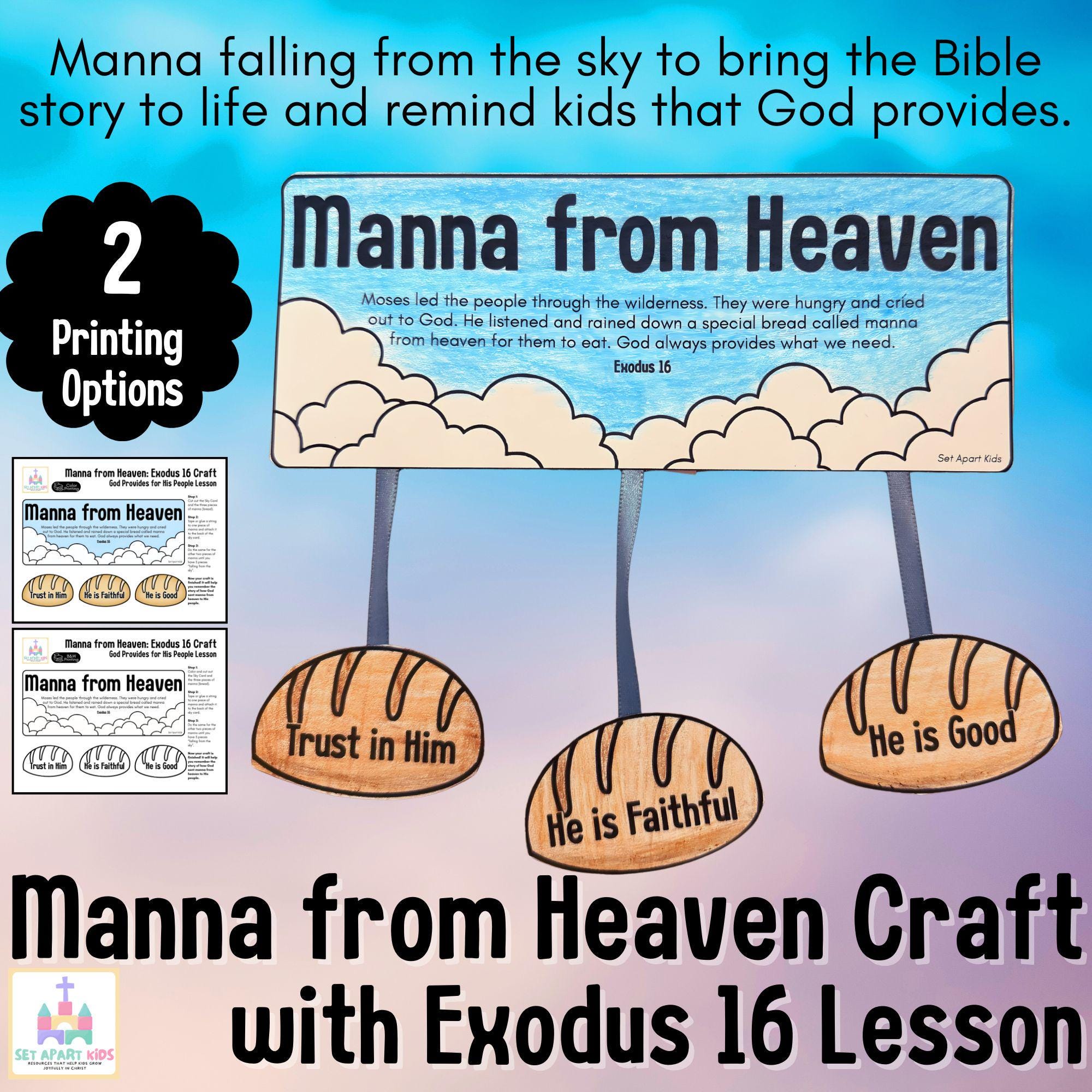 Manna From Heaven Bible Craft | Moses | Bible Craft for Kids | Exodus ...