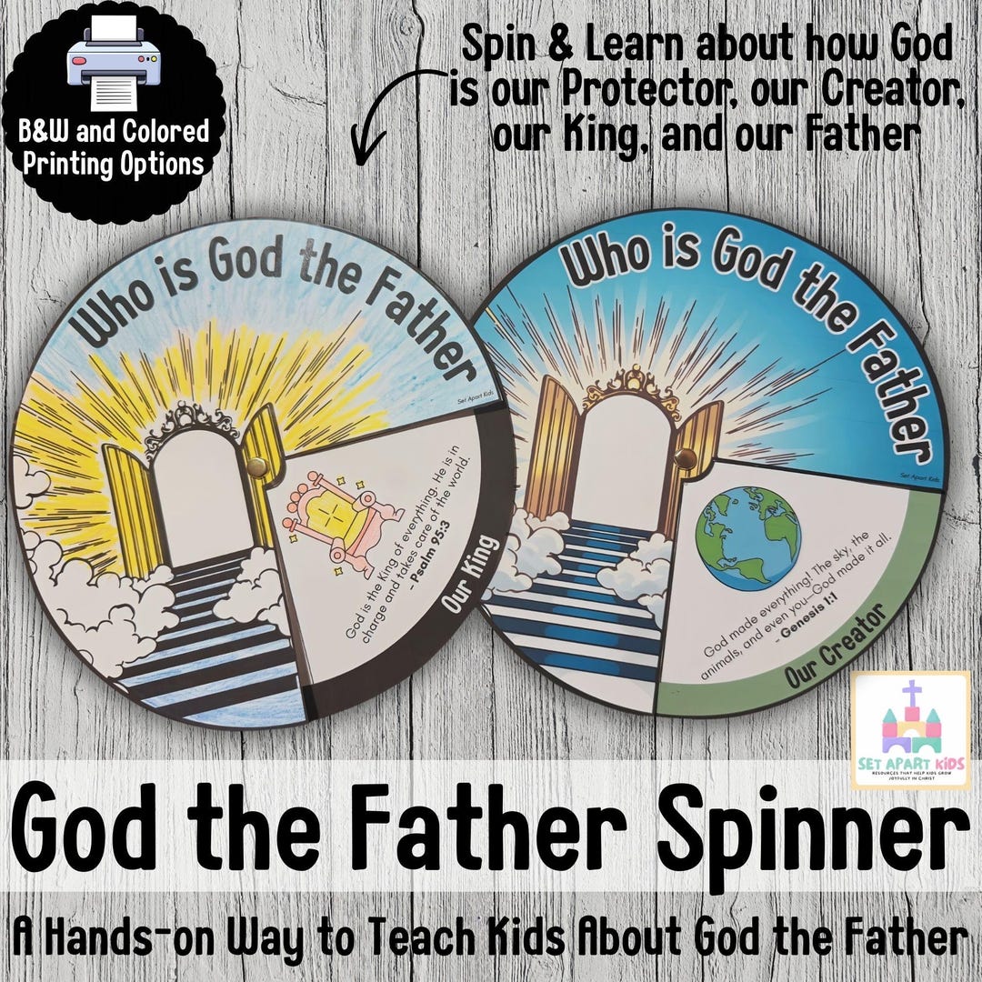 God the Father Bible Craft for Kids | Spinner - Hands-on Christian ...