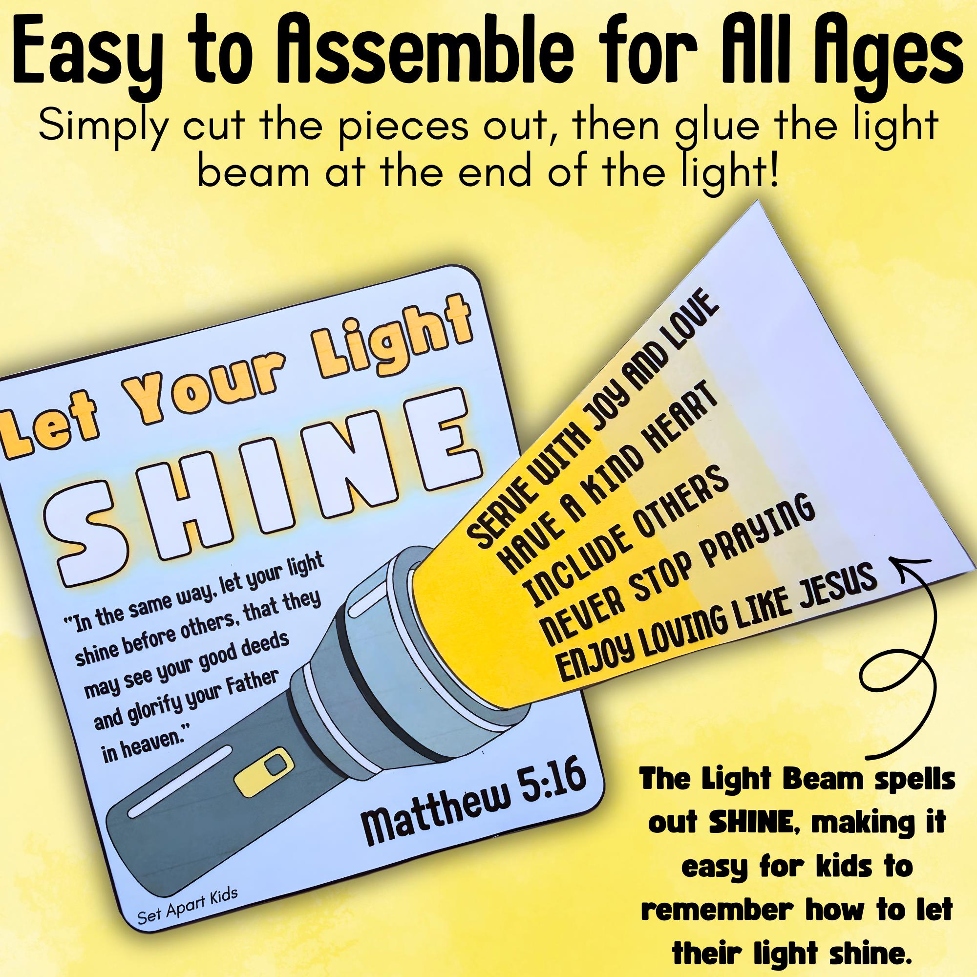 Let Your Light Shine Craft Matthew 5:16, Sunday School Craft for Kids ...