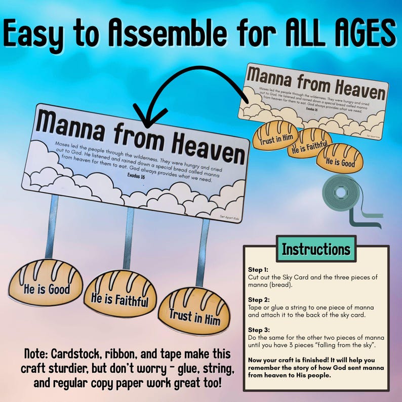 Manna From Heaven Bible Craft | Moses | Bible Craft for Kids | Exodus ...