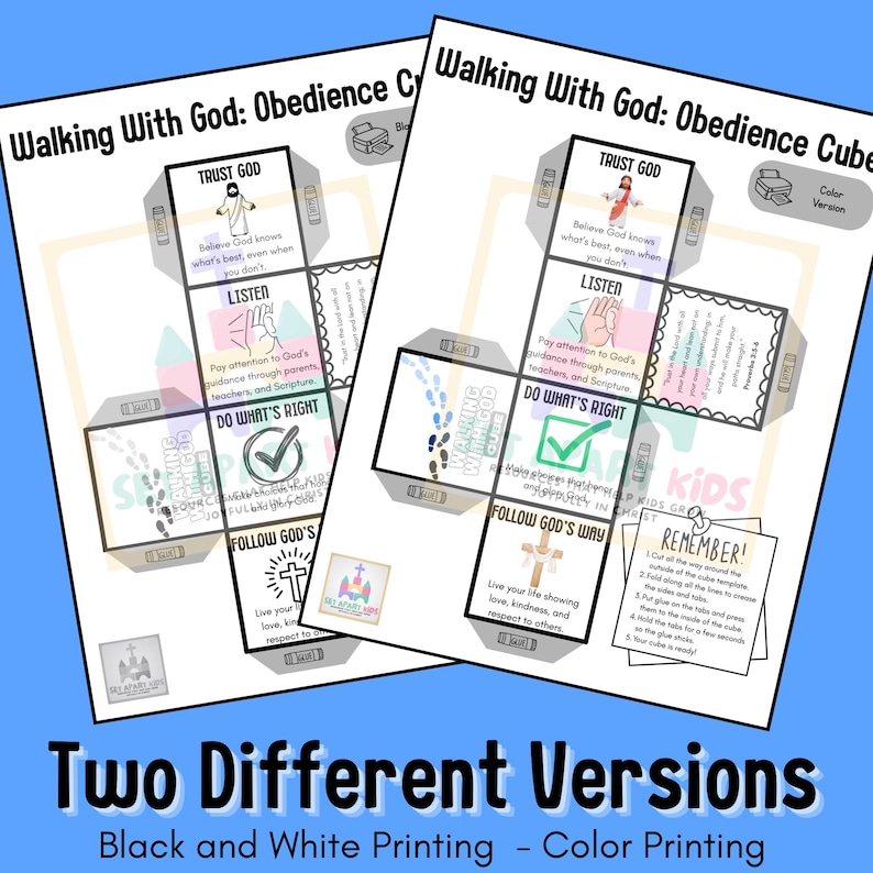 Walking With God Obedience Cube | Kids Bible Craft | Sunday School ...