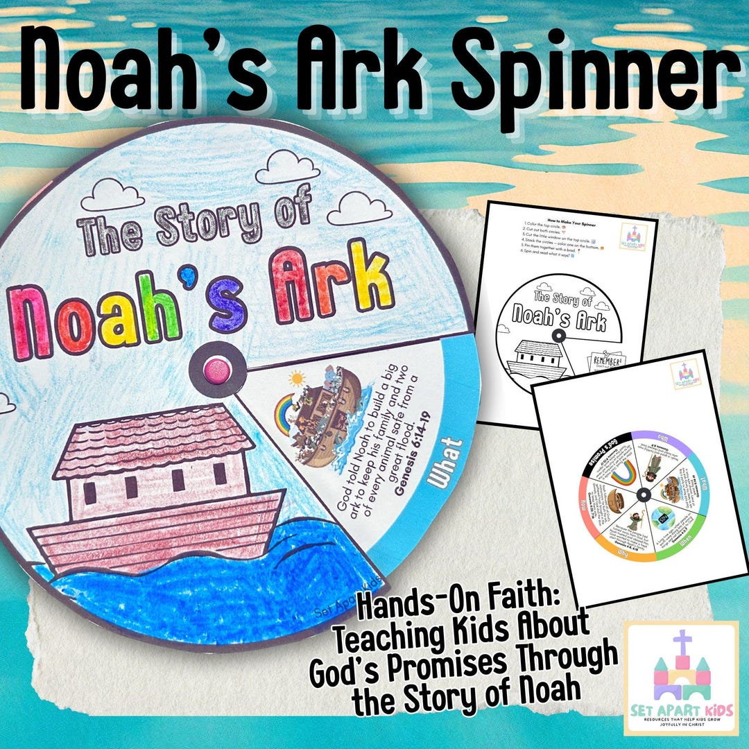 The Story of Noah’s Ark Spinner Craft | Bible Lesson for Kids | Sunday ...