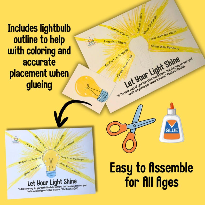 Let Your Light Shine Bible Craft | Matthew 5:16 Lesson and Activity ...