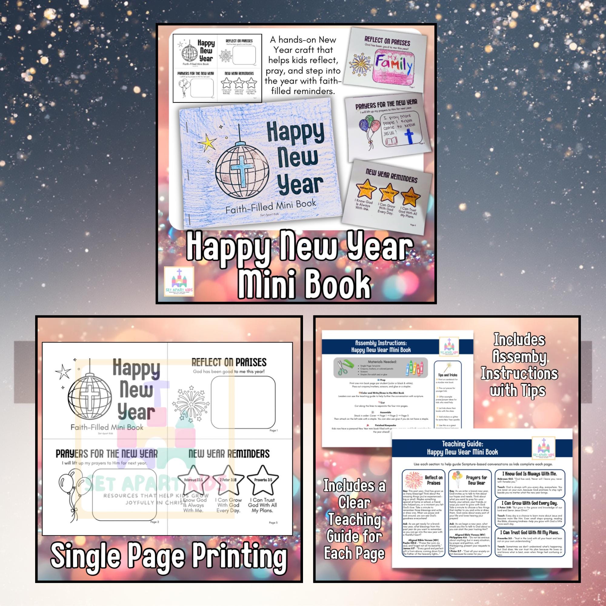 New Year Bible Craft BUNDLE | Sunday School New Years Eve Activity for ...