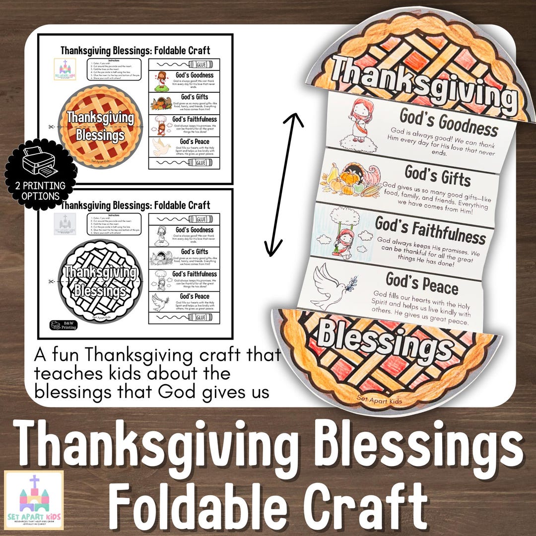 Thanksgiving Blessings Foldable Craft | Autumn Christian Fall Activity ...