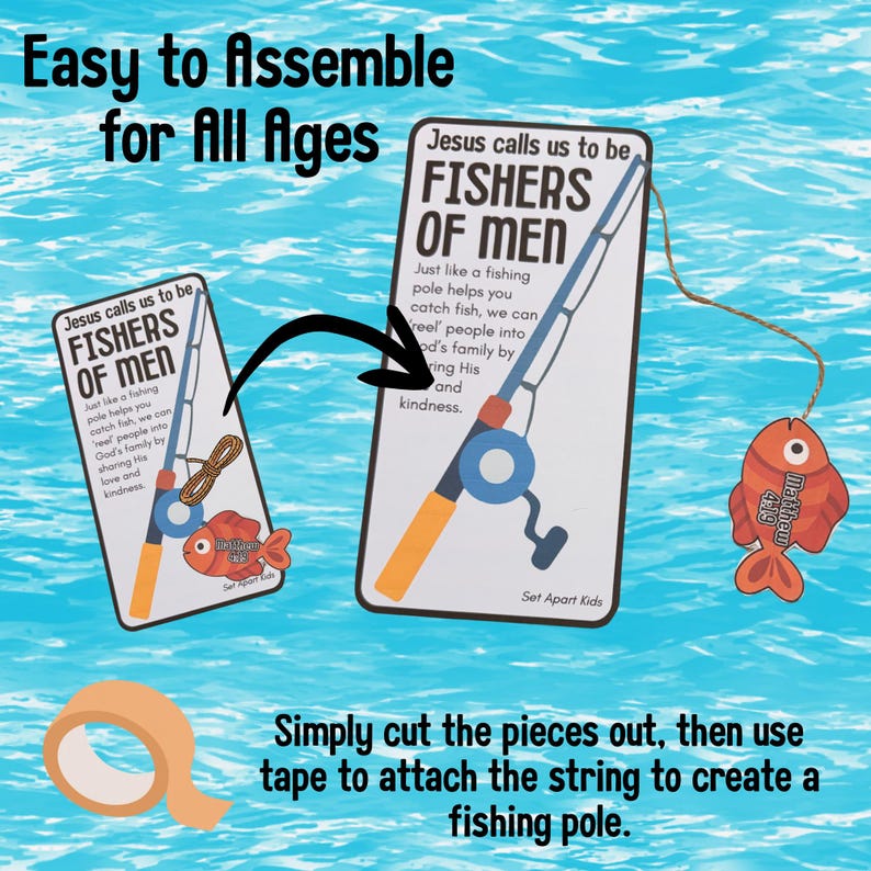Fishers of Men Craft for Kids | Matthew 4:19 Bible Activity | Sunday ...