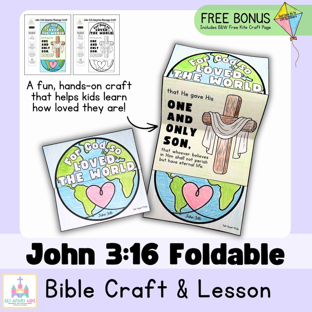 John 3:16 Bible Craft for Kids | VBS & Sunday School Activity ...