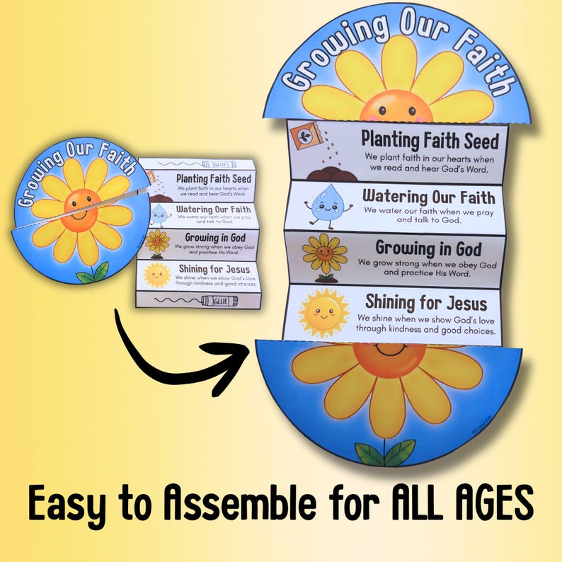 Growing Our Faith Flower Bible Craft for Kids – Sunday School Spring ...