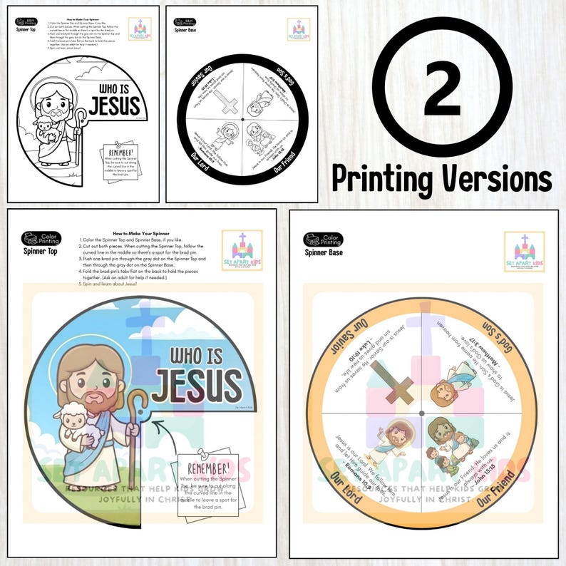 Who is Jesus Bible Craft for Kids – Christian Sunday School Spinner ...