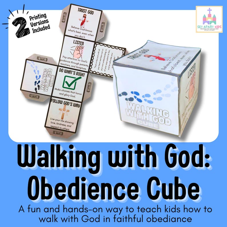 Walking With God Obedience Cube | Kids Bible Craft | Sunday School ...