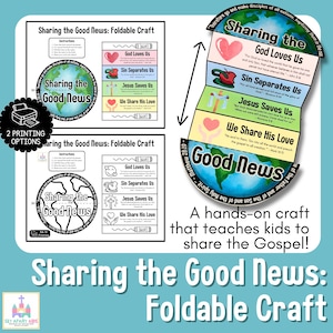 Sharing the Good News Foldable Craft | Great Commission Bible Activity ...