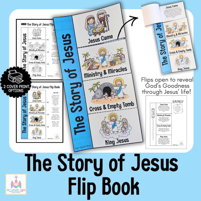 Story of Jesus Flip Book Craft | Bible Mini Book Activity | Printable ...