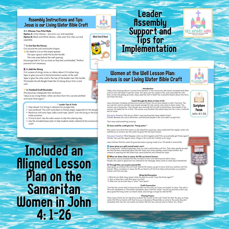 Living Water Jesus Bible Craft | Samaritan Women at the Well Sunday ...