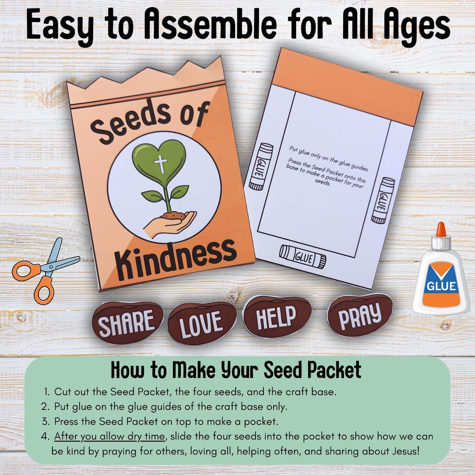 Kindness Seeds Craft for Kids | Christian Sunday School Activity | Pray ...