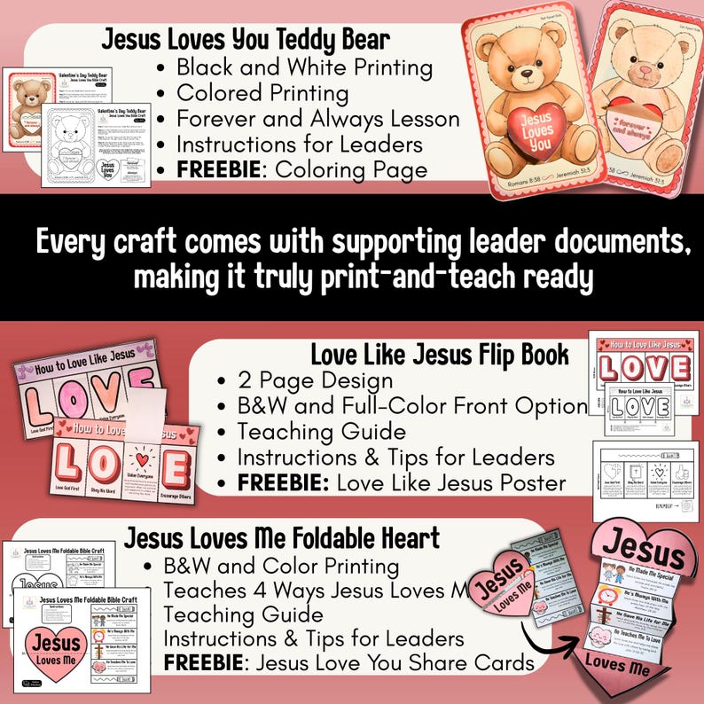Christian Valentine's Day Craft for Kids BUNDLE | 6 Bible Activity for ...