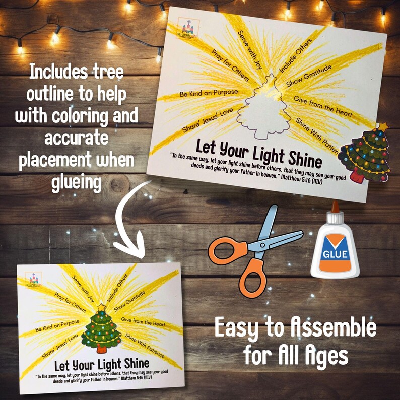 Christmas Tree Bible Craft- Let Your Light Shine (matthew 5:16) | Faith ...