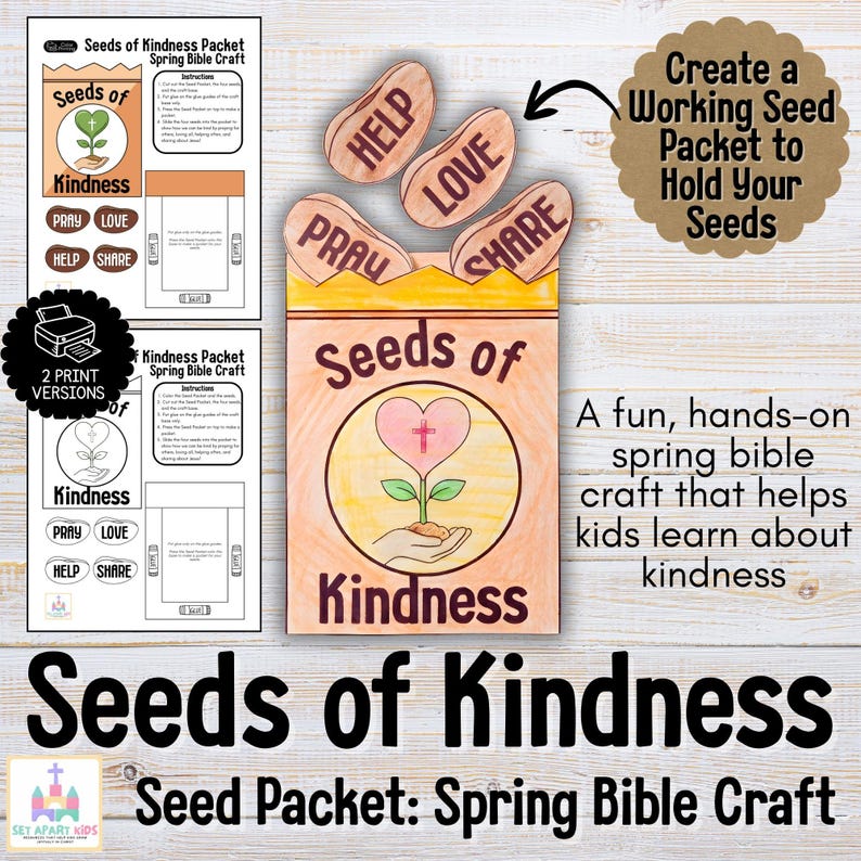 Kindness Seeds Craft for Kids | Christian Sunday School Activity | Pray ...