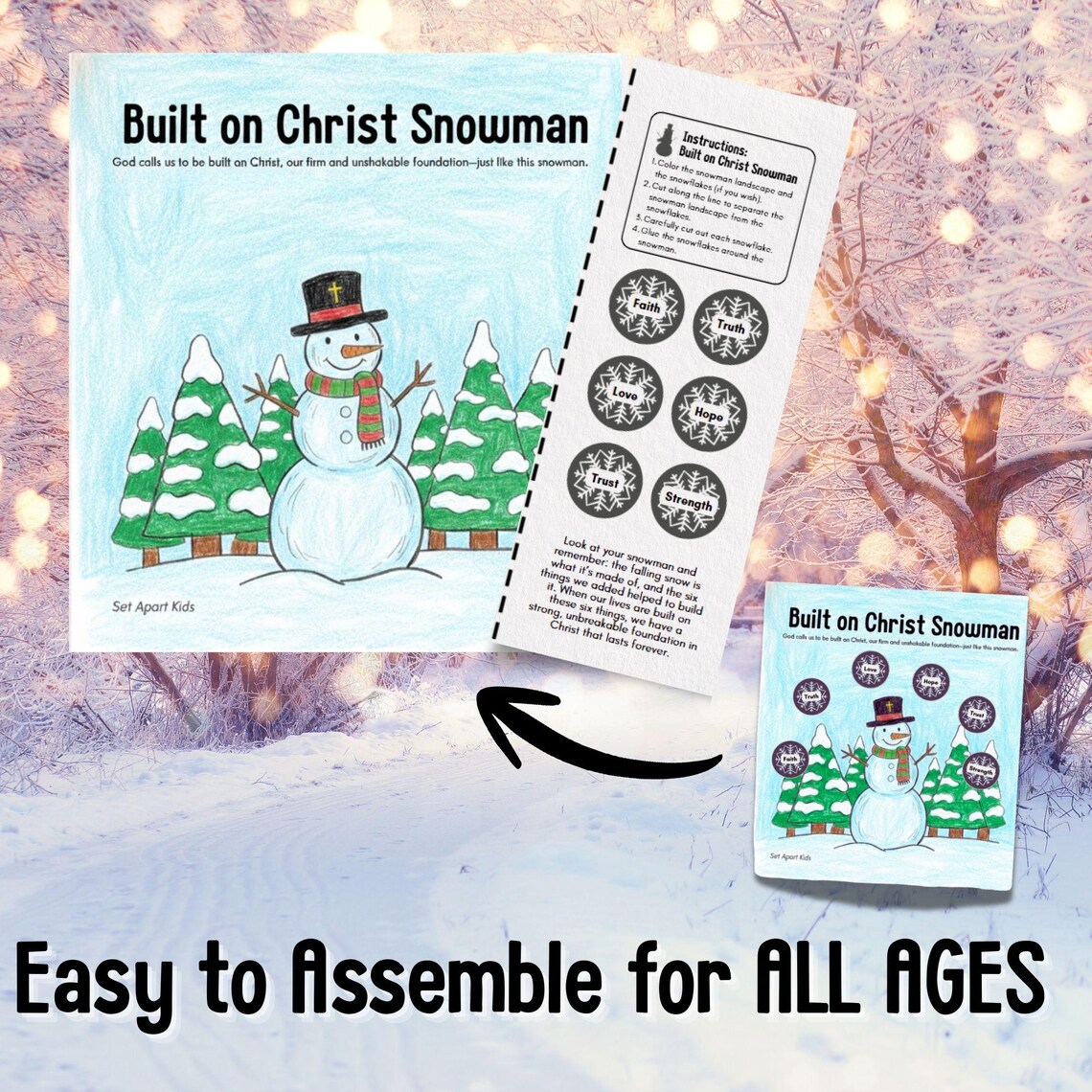 Built on Christ Snowman Winter Bible Craft for Kids | Sunday School ...
