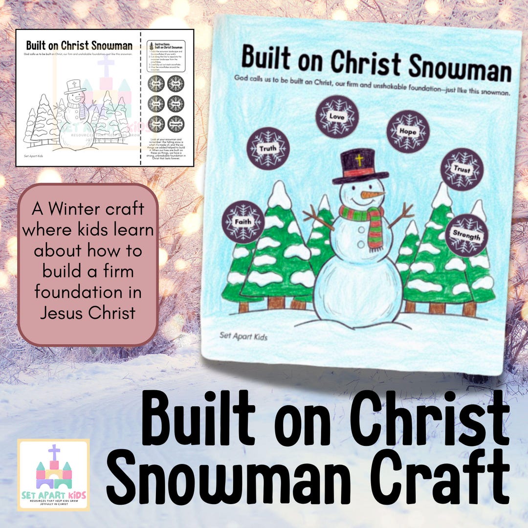 Built on Christ Snowman Winter Bible Craft for Kids | Sunday School ...