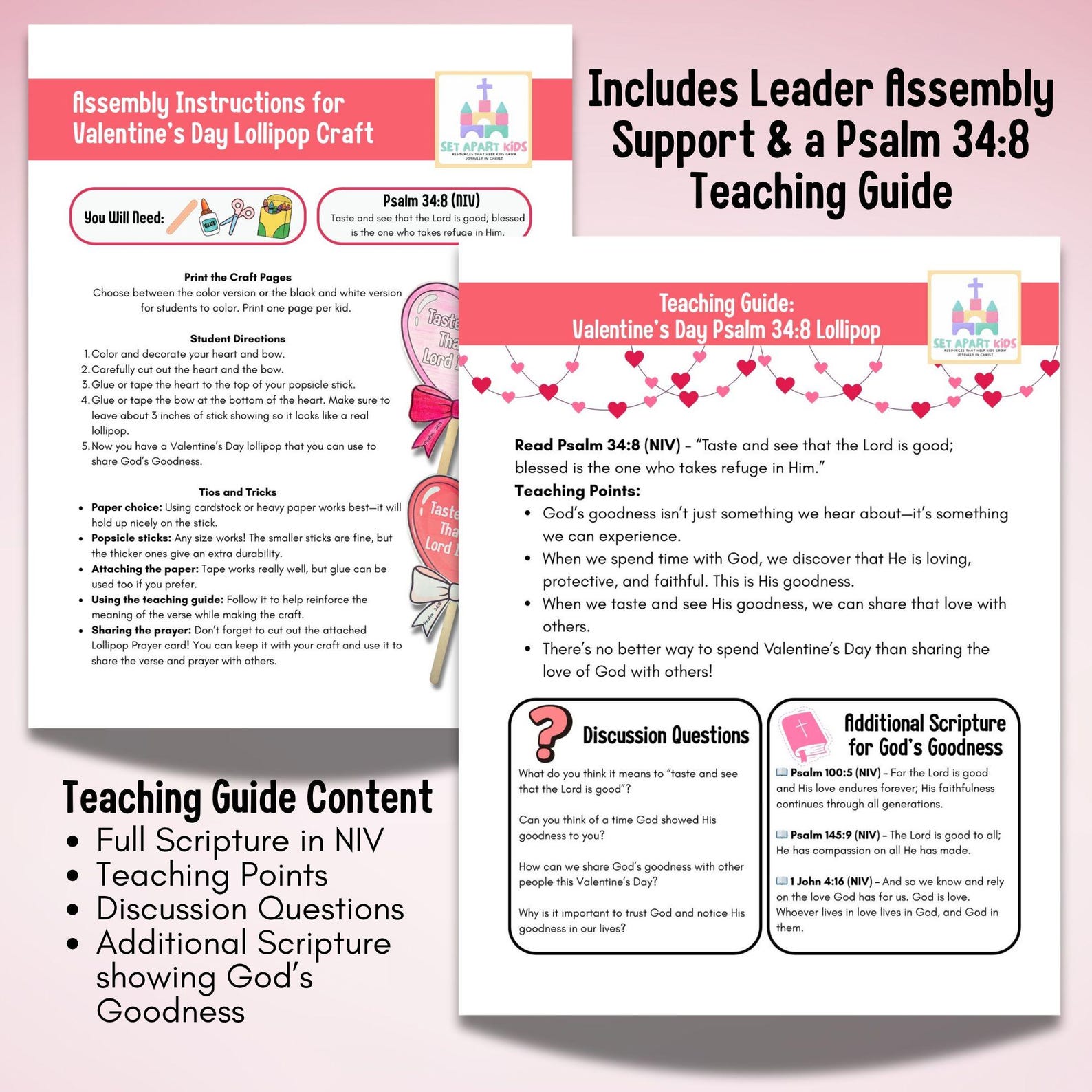 Valentine's Day Bible Craft for Kids - Psalm 34:8 Lollipop | Christian ...