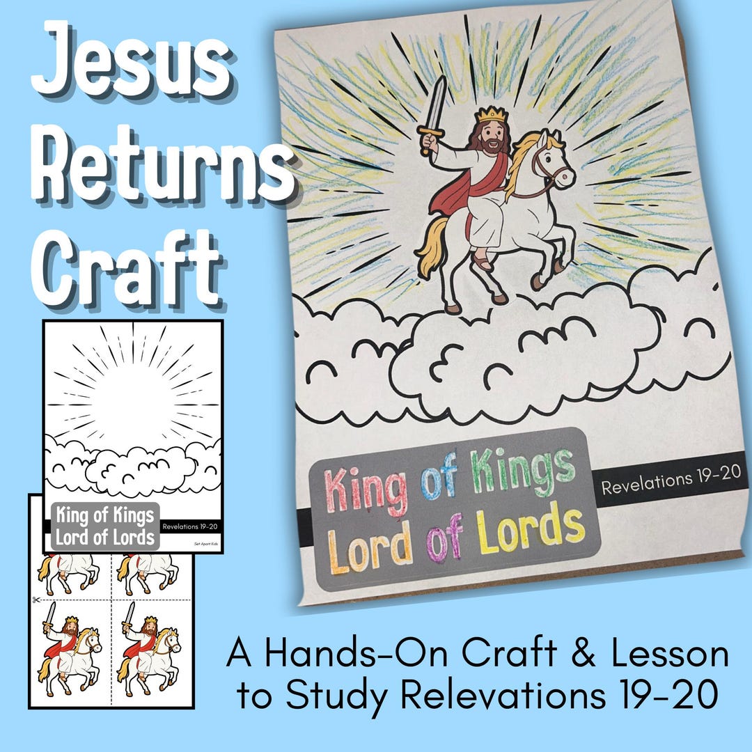 Jesus Returns Craft – Digital Download | Revelation 19–20 Bible ...