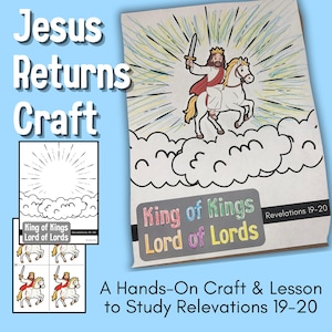 Jesus Returns Craft – Digital Download | Revelation 19–20 Bible ...