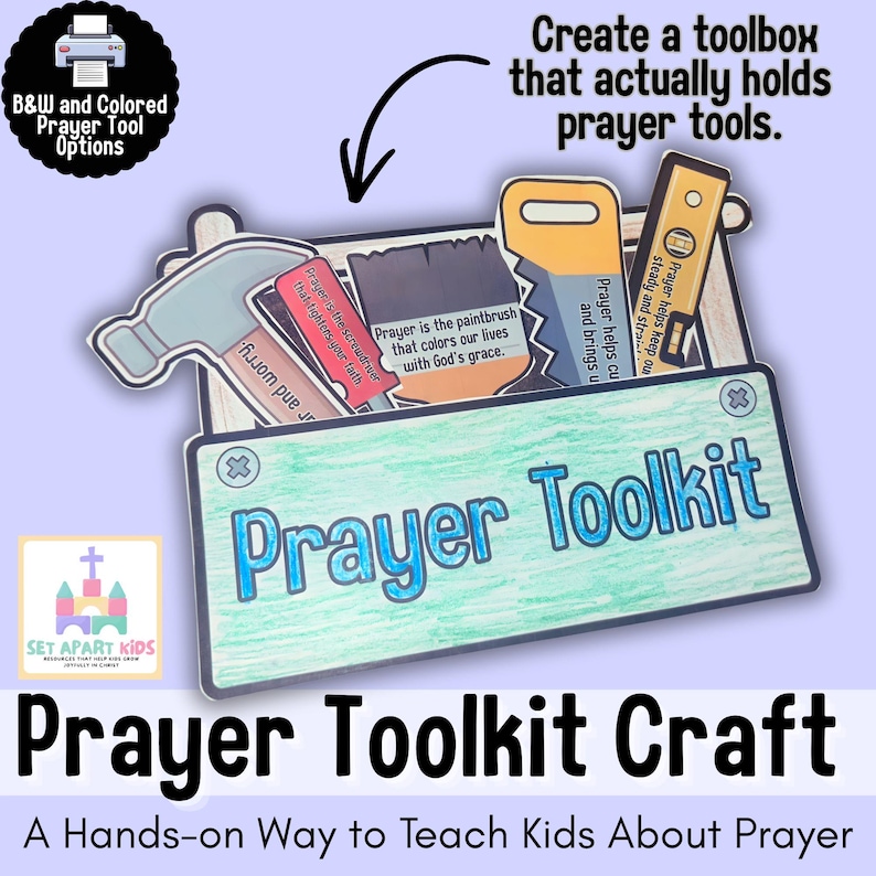 Prayer Toolkit Craft for Kids | Printable Christian Prayer Activity ...