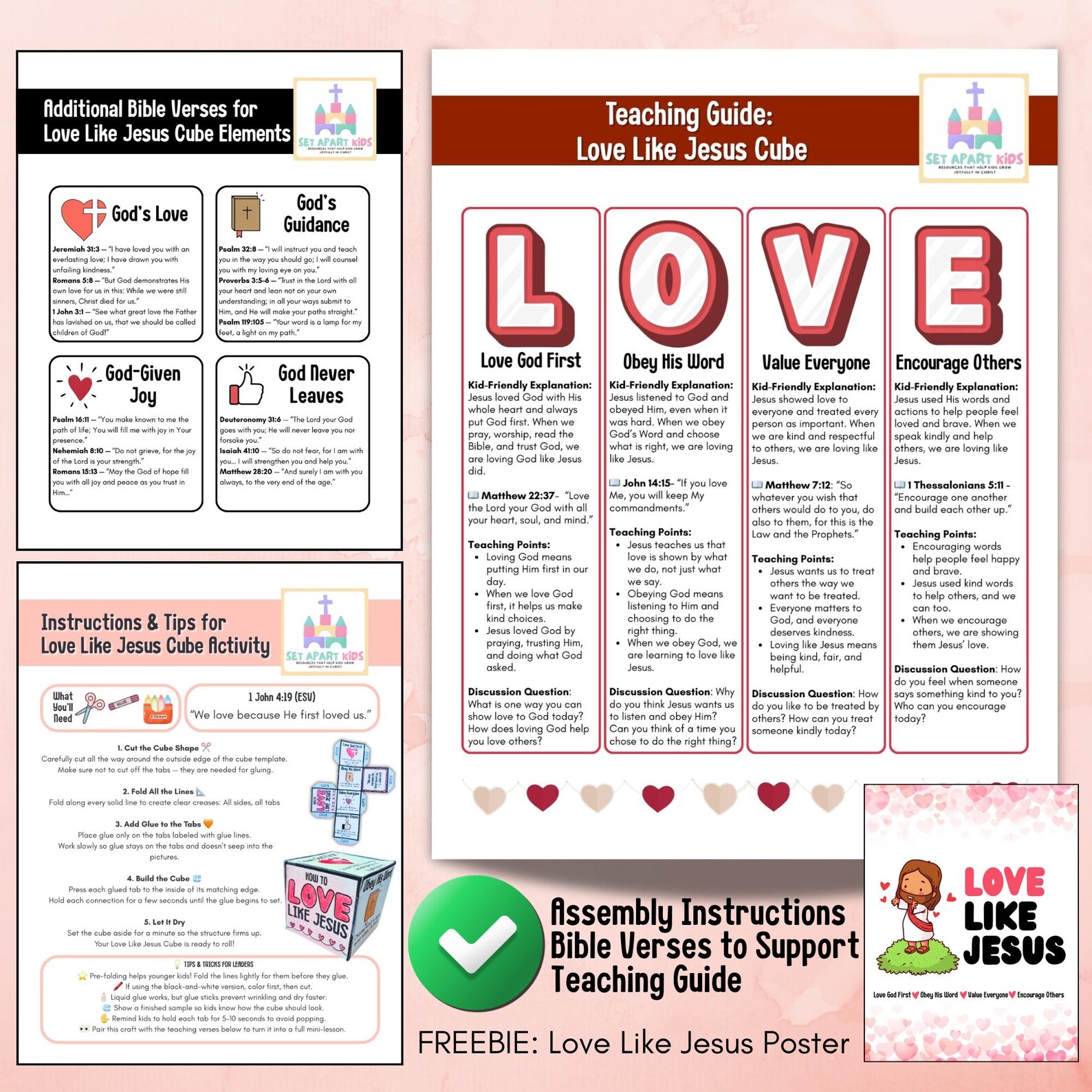 Love Like Jesus Valentine's Day Cube Craft | Christian Activity for ...