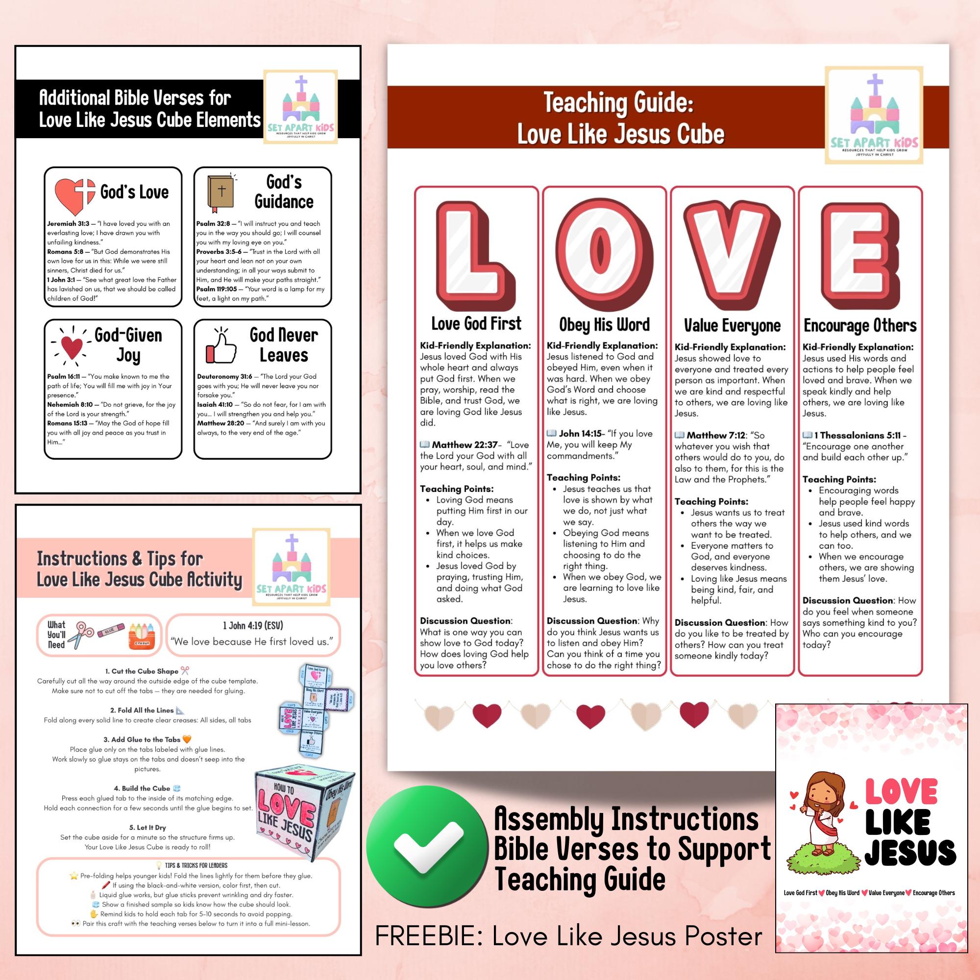 Love Like Jesus Valentine's Day Cube Craft | Christian Activity for ...