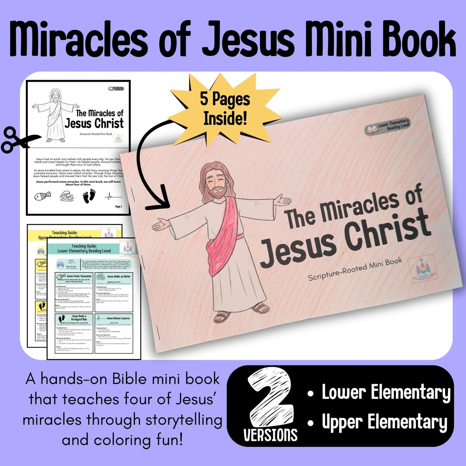Miracles of Jesus Mini Book | Printable Bible Craft for Kids | K–6 ...