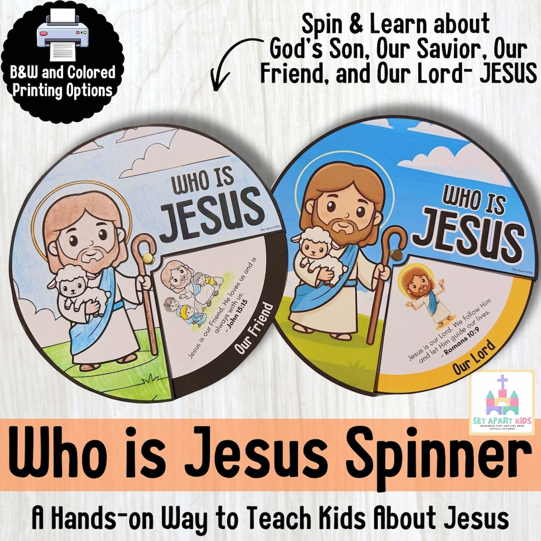 Who is Jesus Bible Craft for Kids – Christian Sunday School Spinner ...