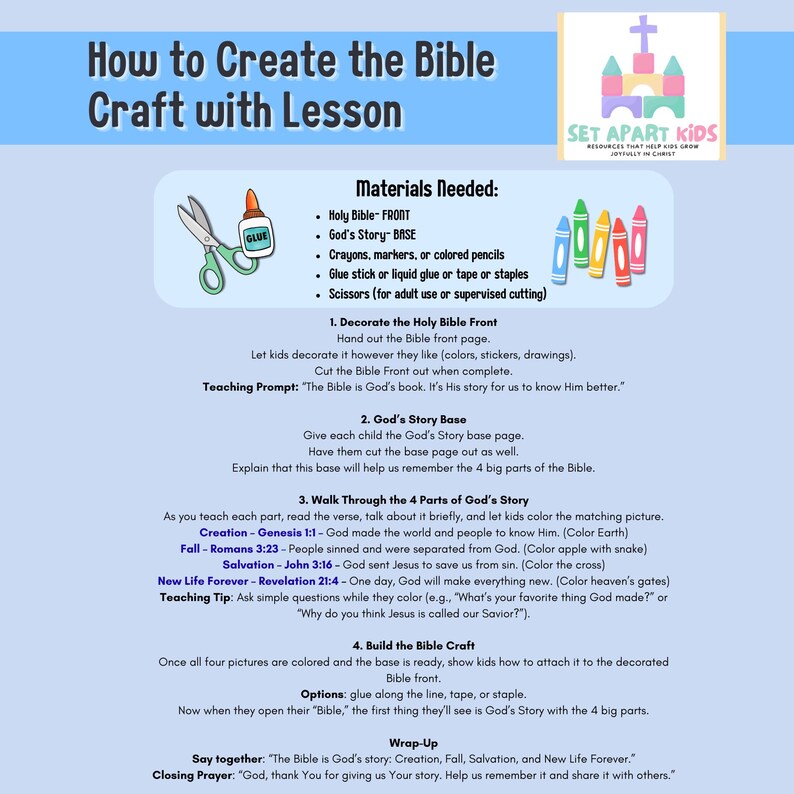 God’s Story Bible Craft – Kids Sunday School Activity | Creation, Fall ...