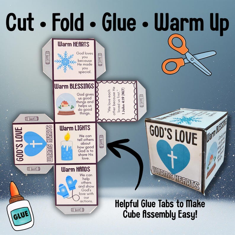 Winter Bible Craft for Kids : God’s Love Cube | Sunday School Activity ...