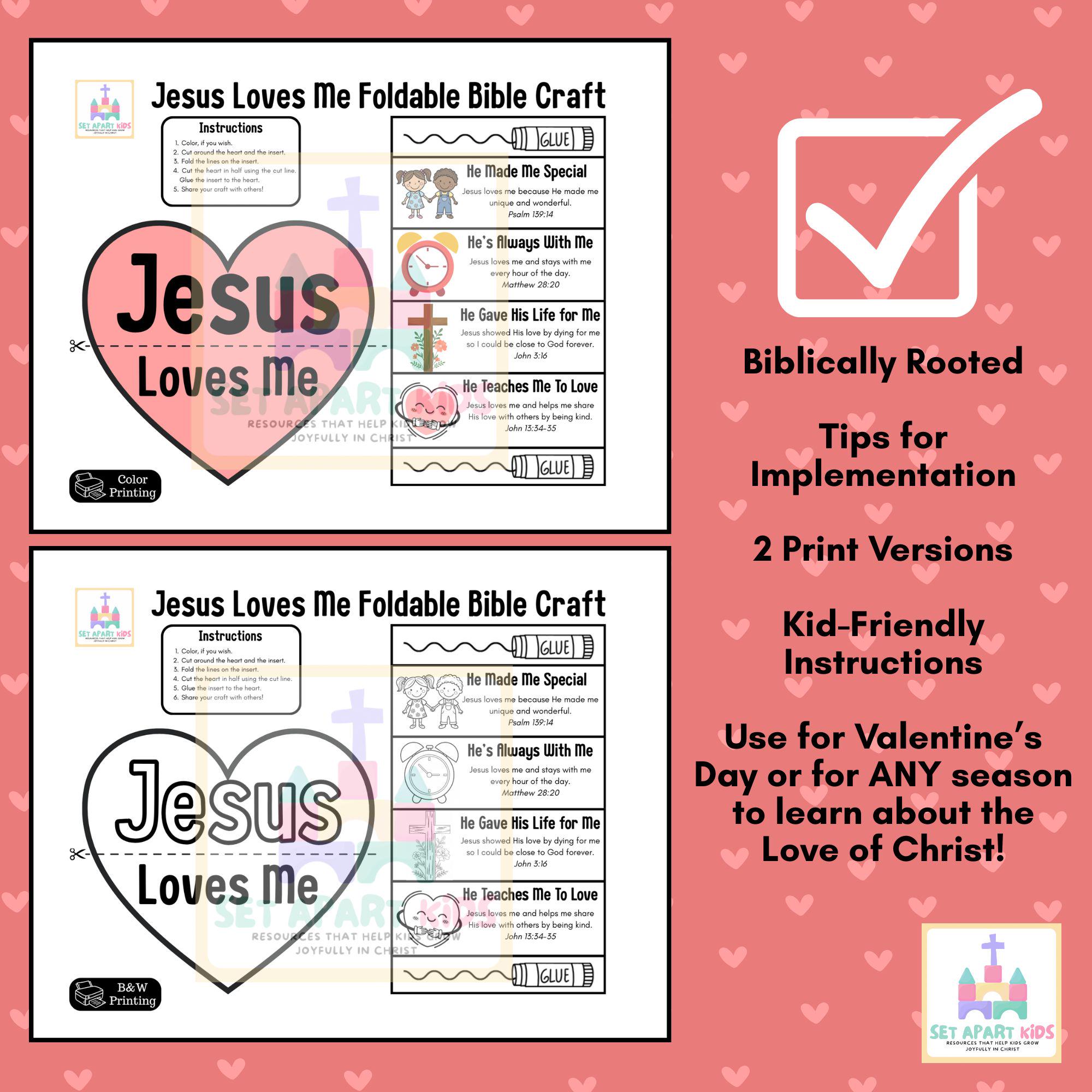 Jesus Loves Me Valentine's Day Craft | Christian Activity for Kids ...