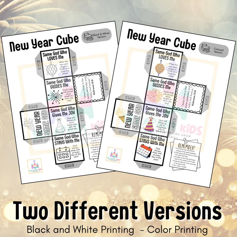 New Year Cube Bible Craft | Sunday School New Years Eve Activity for ...