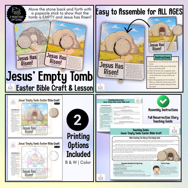 Easter Resurrection Bundle for Kids | Christian Easter Crafts | Spring ...