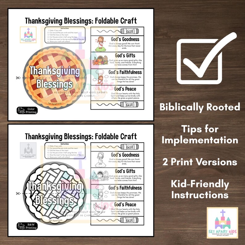 Thanksgiving Blessings Foldable Craft | Autumn Christian Fall Activity ...