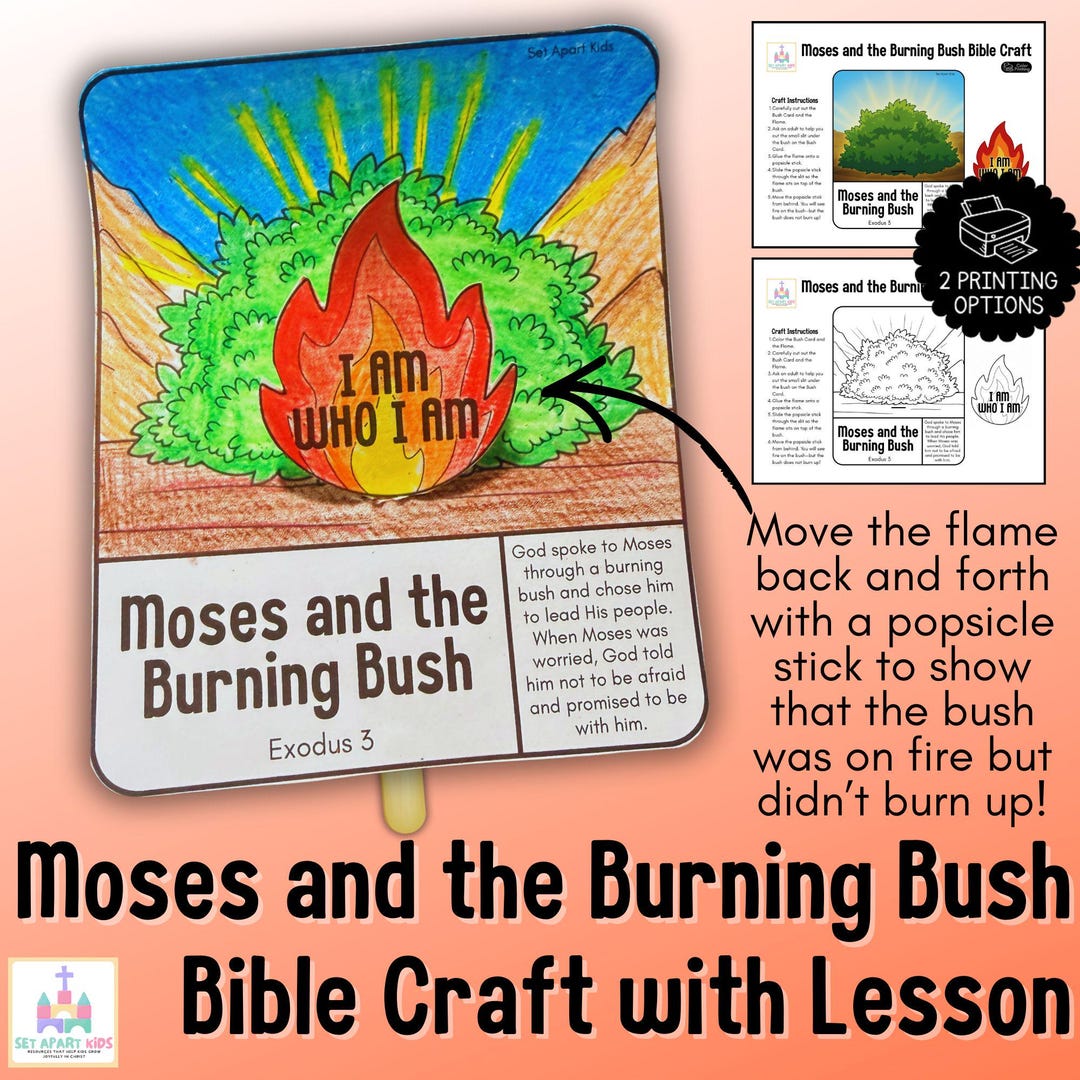 Moses and the Burning Bush Bible Craft for Kids | Exodus 3 Sunday ...