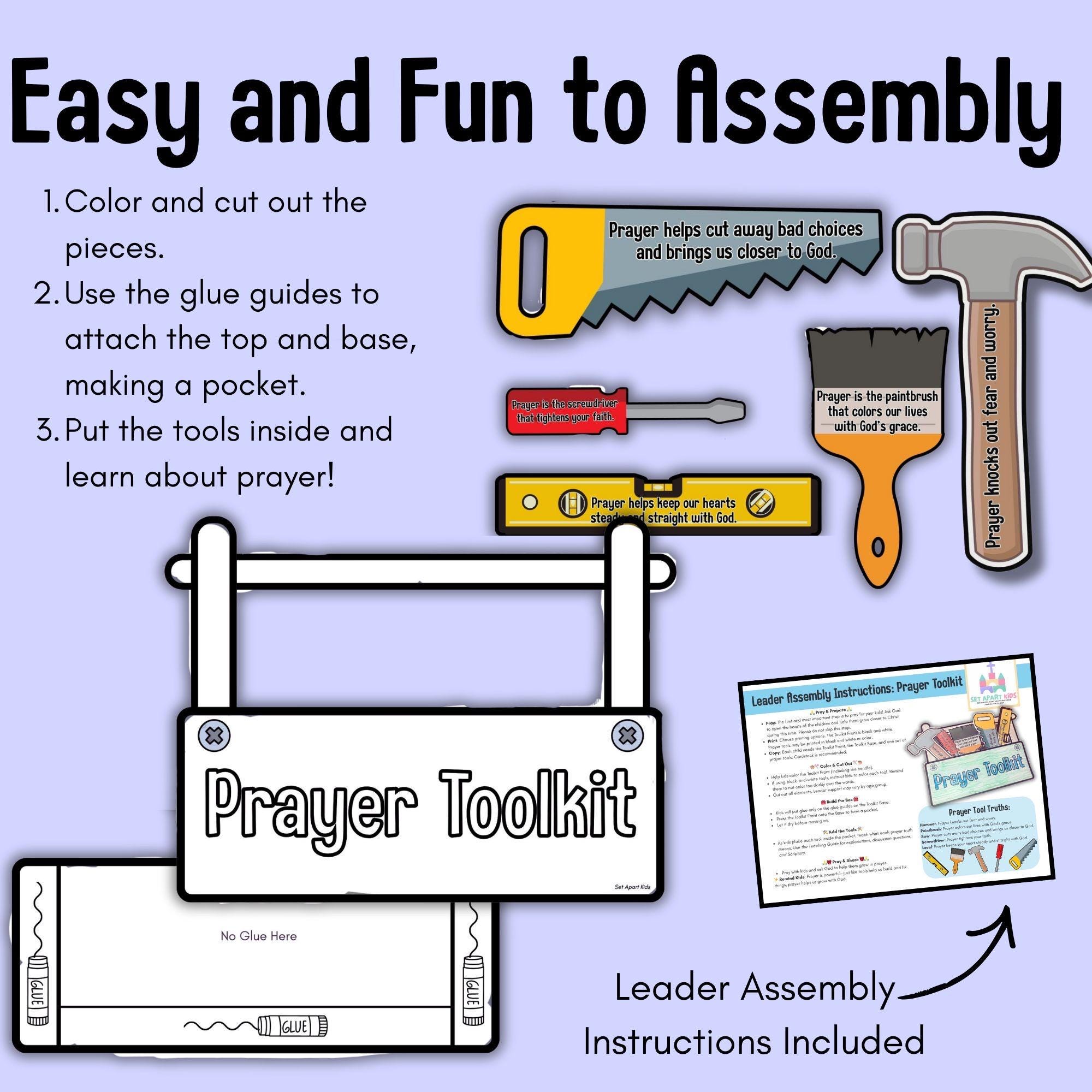 Prayer Toolkit Craft for Kids | Printable Christian Prayer Activity ...