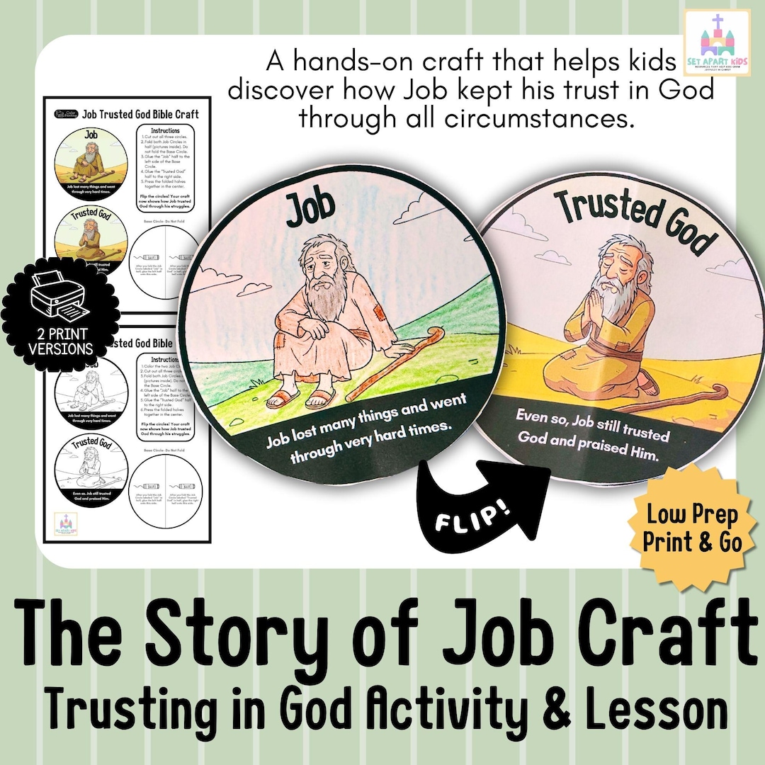 Job Trusted God Bible Craft | Book of Job Activity for Kids | Faith ...