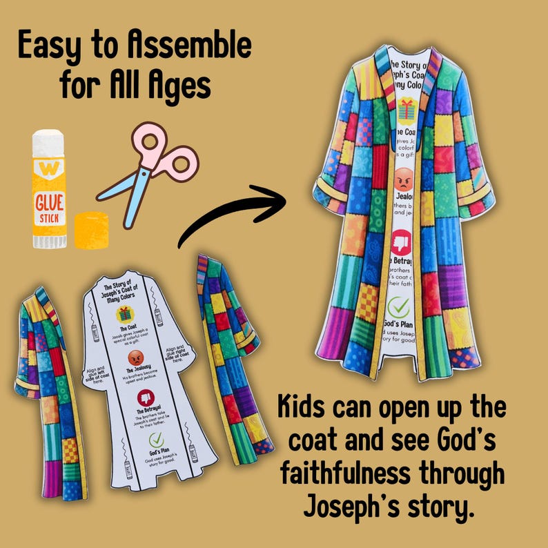 Joseph's Coat of Many Colors Bible Craft | Genesis 37 Sunday School ...